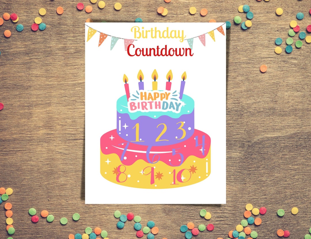 Kids Birthday Countdown, Girls Birthday Countdown, Birthday Countdown ...