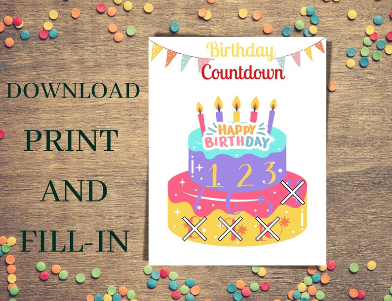 Kids Birthday Countdown, Girls Birthday Countdown, Birthday Countdown ...