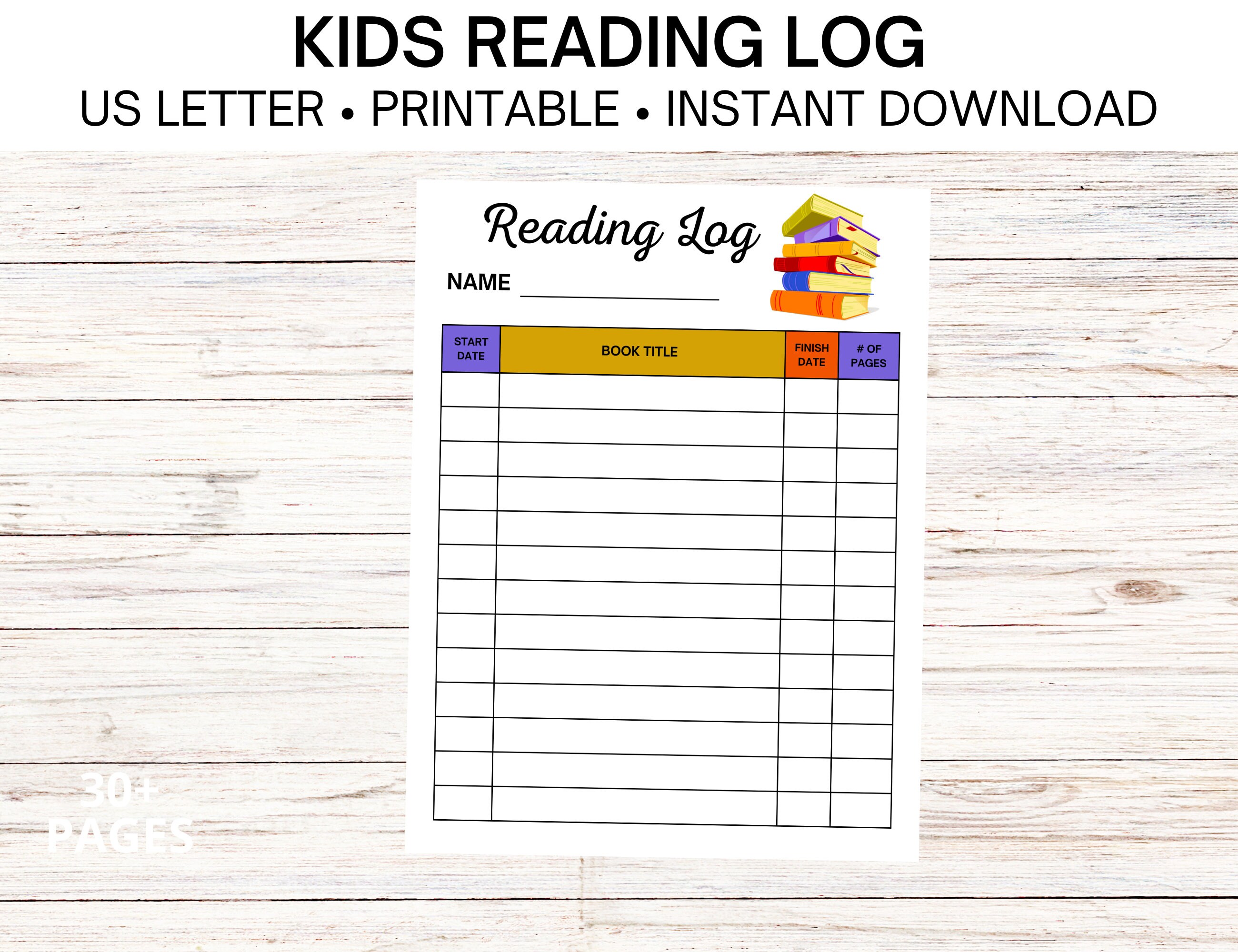 Kids Reading Log Printable, Reading Tracker, Homeschool Reading Log ...