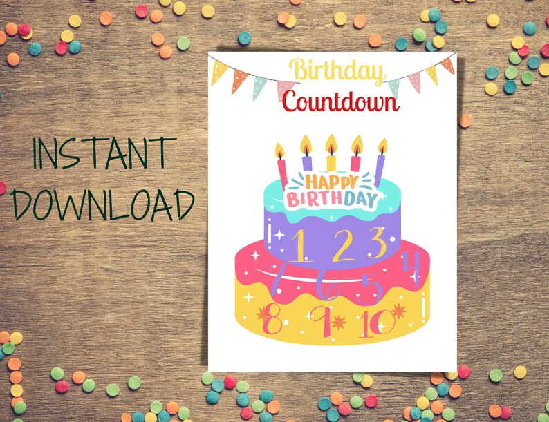 Kids Birthday Countdown, Girls Birthday Countdown, Birthday Countdown ...