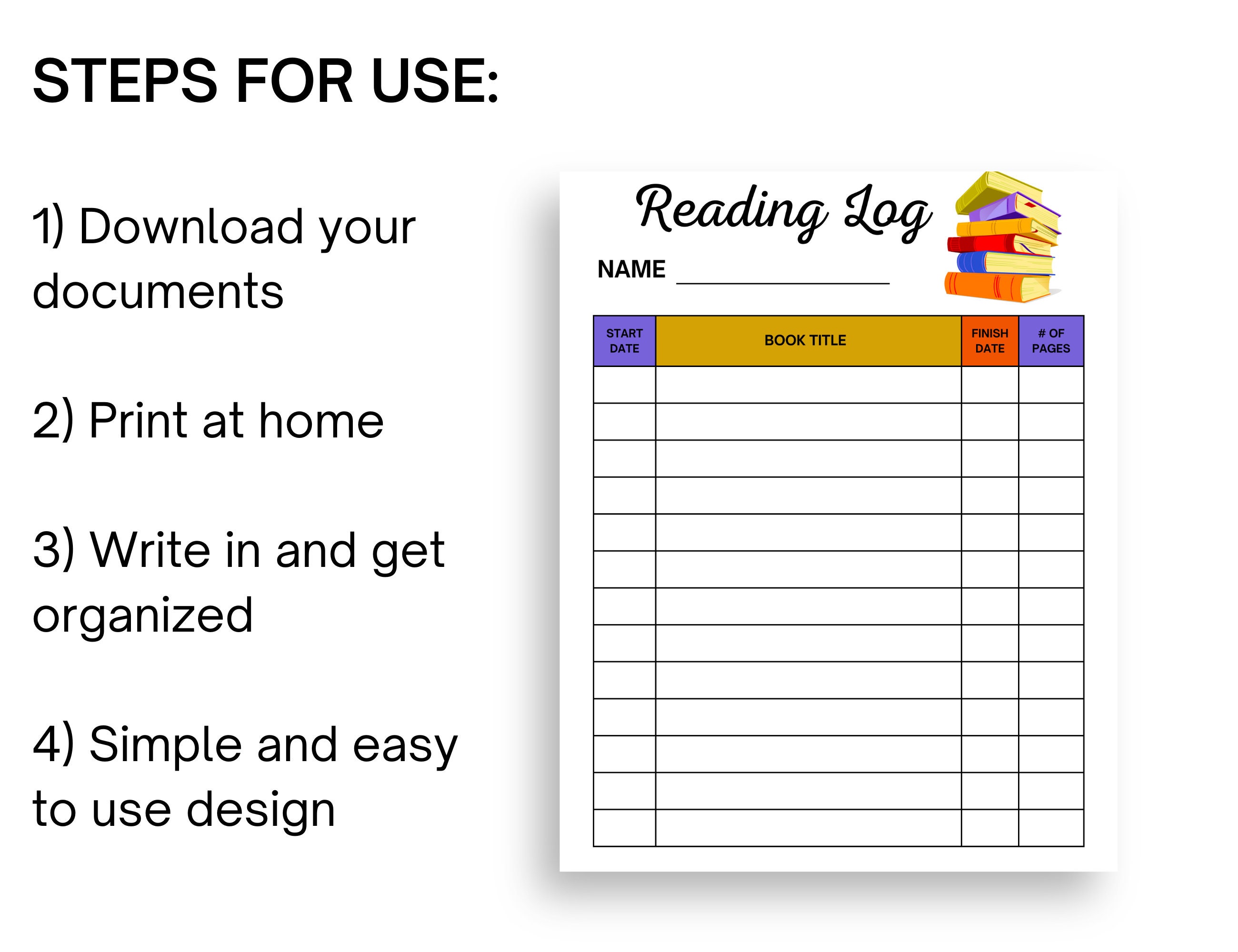 Kids Reading Log Printable, Reading Tracker, Homeschool Reading Log ...