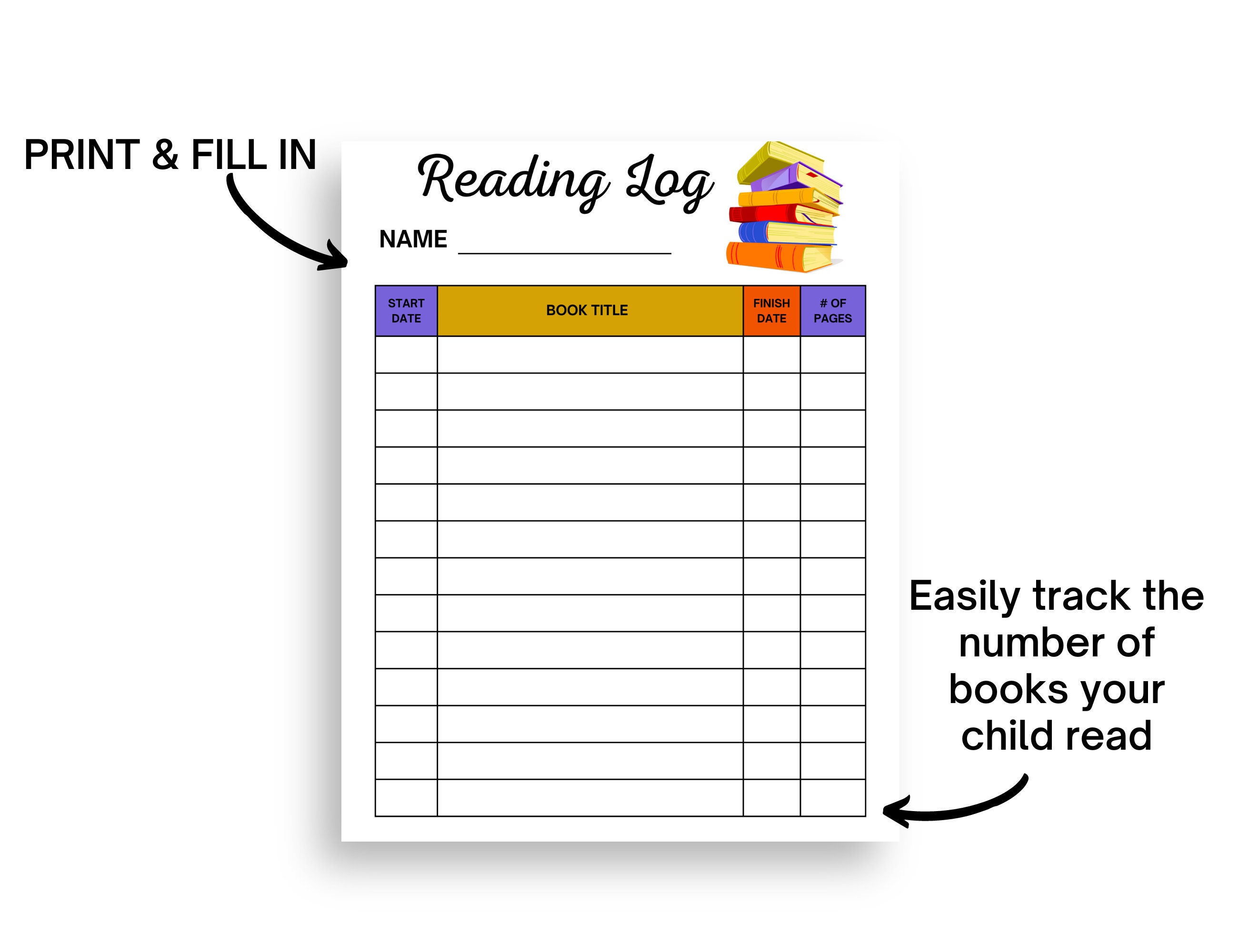 Kids Reading Log Printable, Reading Tracker, Homeschool Reading Log ...