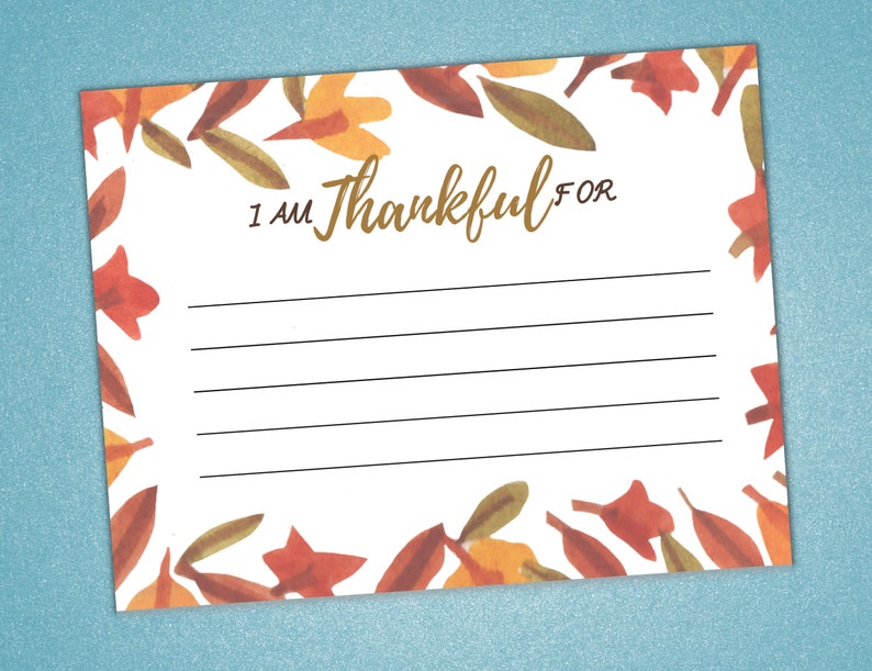 Printable Thanksgiving Card, Happy Thanksgiving Notecard, Fall Cards ...