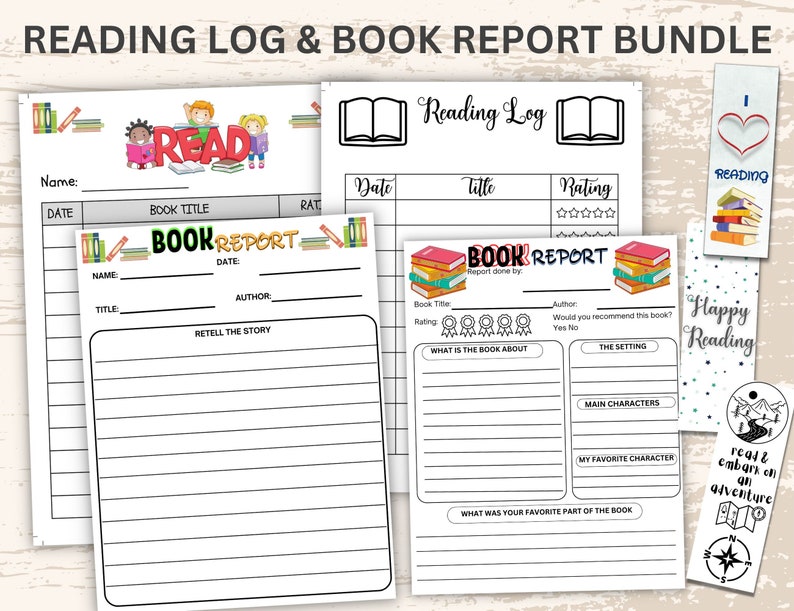 Kids Reading Printable, Kids Reading Log, Kids Book Report, Summer ...