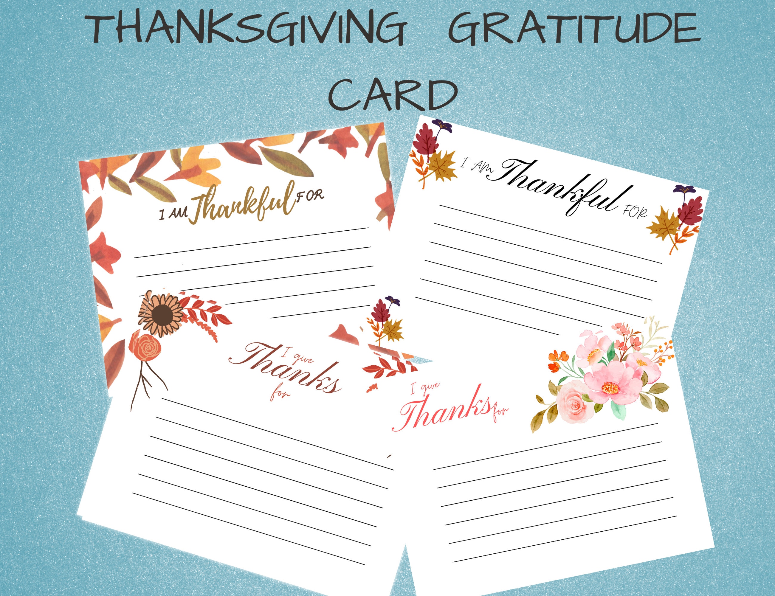 Printable Thanksgiving Card, Happy Thanksgiving Notecard, Fall Cards ...