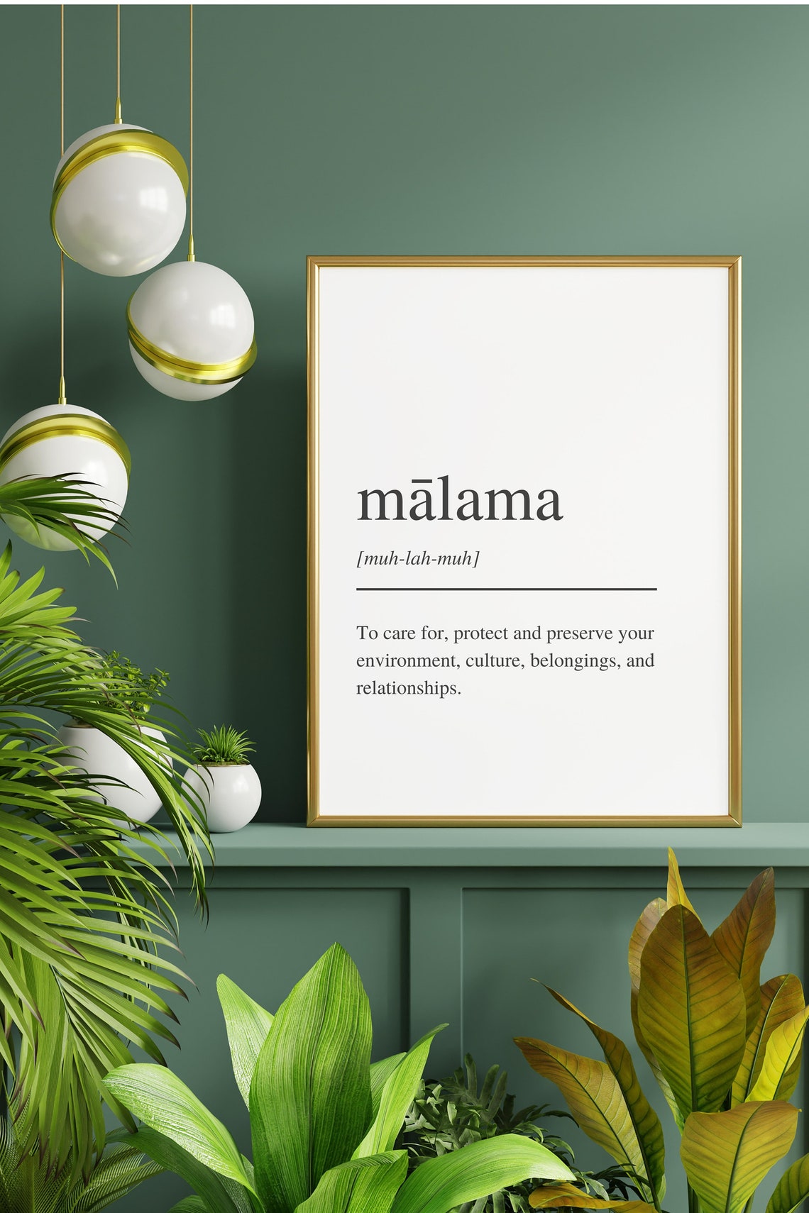 Malama Definition Print Hawaiian Wall Art Hawaiian Value - Etsy