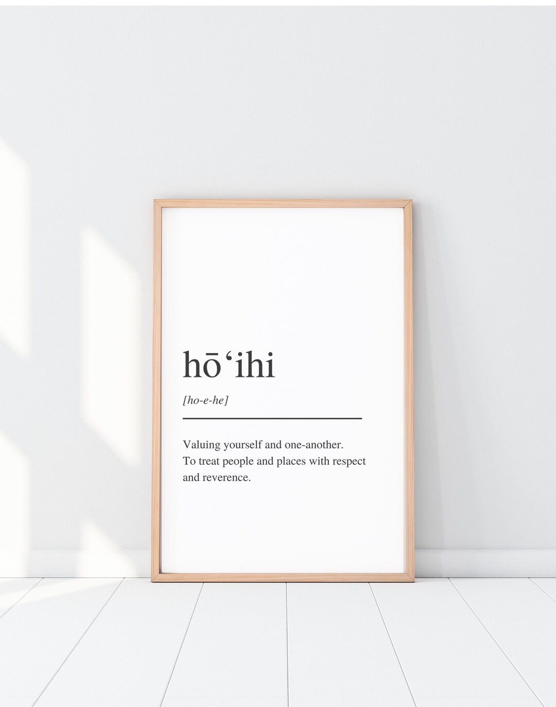 Hoihi Definition Print, Hawaiian Wall Art, Respect Definition Decor ...