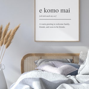E Komo Mai Definition Print Hawaiian Wall Art Welcome - Etsy