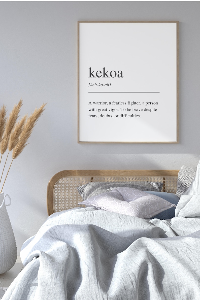 Kekoa Definition Print, Hawaiian Wall Art, Warrior Definition Decor ...