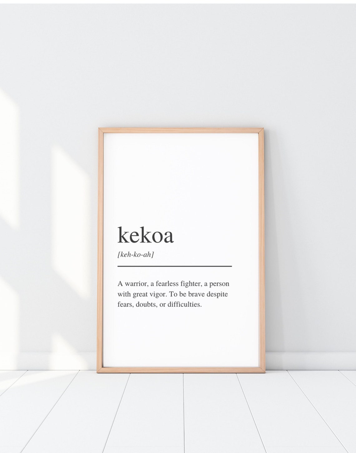 Kekoa Definition Print, Hawaiian Wall Art, Warrior Definition Decor ...