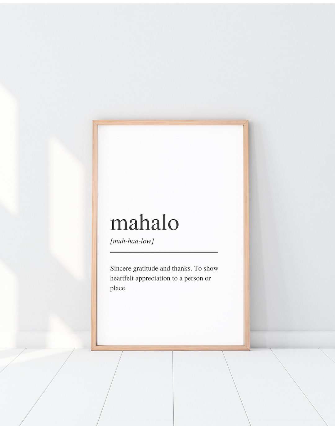 Mahalo Definition Print, Hawaiian Wall Art, Thank You Definition Decor ...