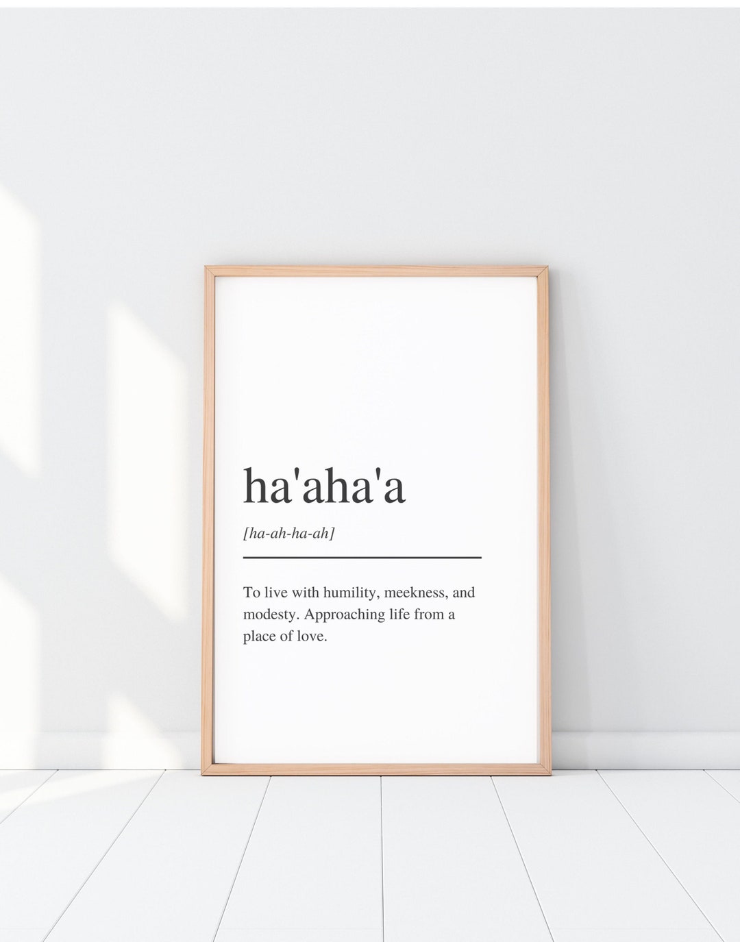 Haahaa Definition Print, Hawaiian Wall Art, Humility Definition Decor ...