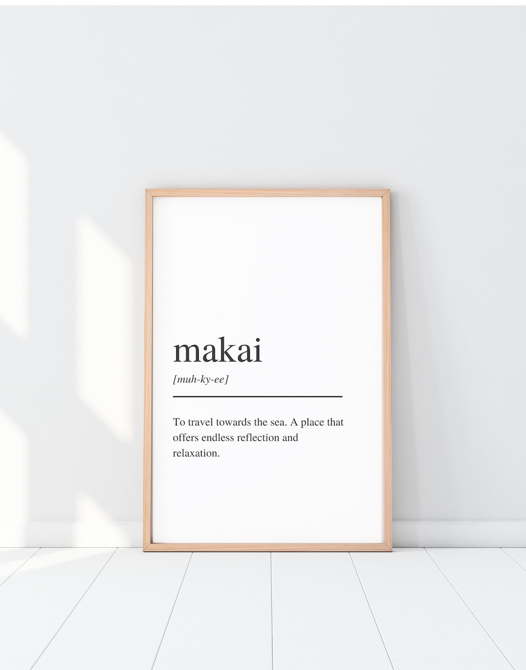 Makai Definition Print, Hawaiian Wall Art, Seaward Definition Decor ...