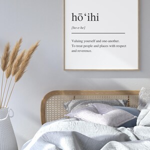 Hoihi Definition Print, Hawaiian Wall Art, Respect Definition Decor ...