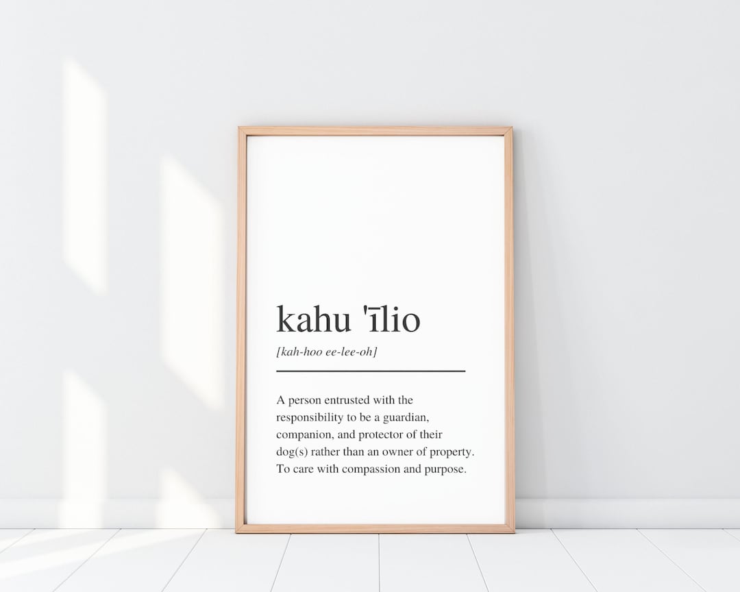 Kahu Ilio Definition Print, Hawaiian Wall Art (digital Download) - Etsy