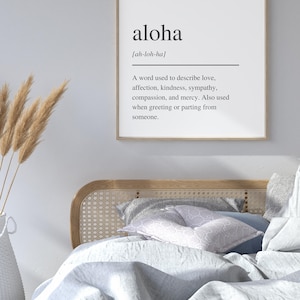 Aloha Definition Print, Hawaiian Wall Art, Love Definition Decor ...