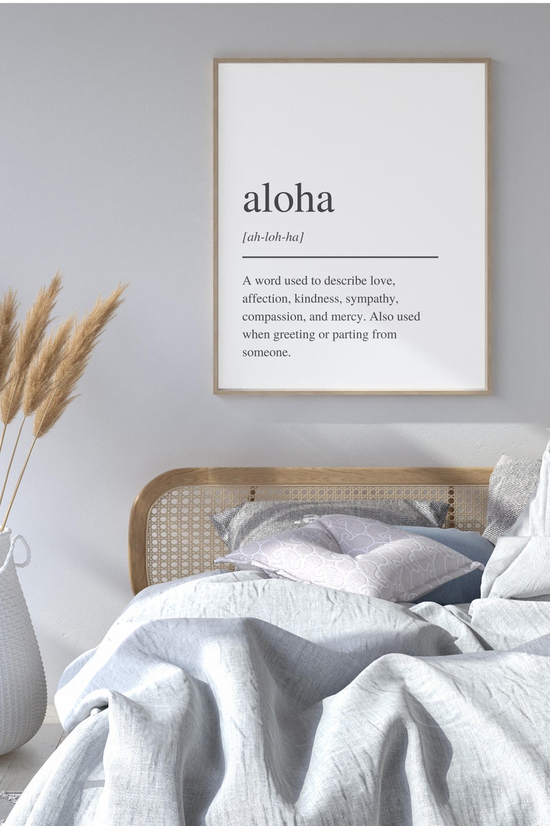 Aloha Definition Print, Hawaiian Wall Art (digital Download) - Etsy