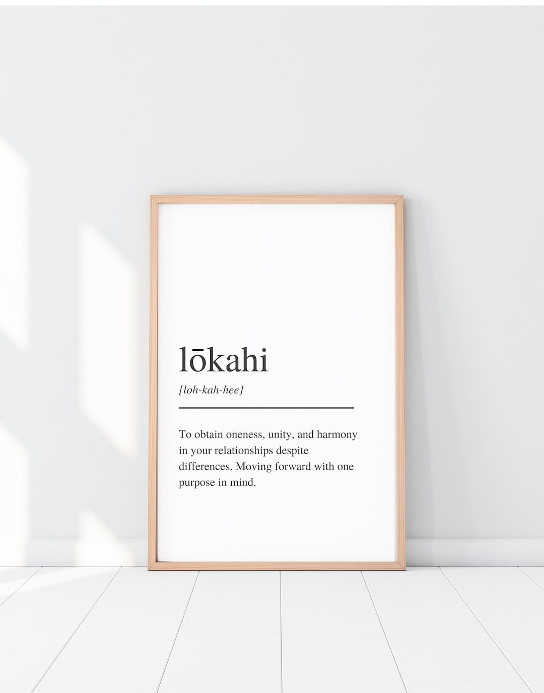 Lokahi Definition Print, Hawaiian Wall Art, Unity Definition Decor ...