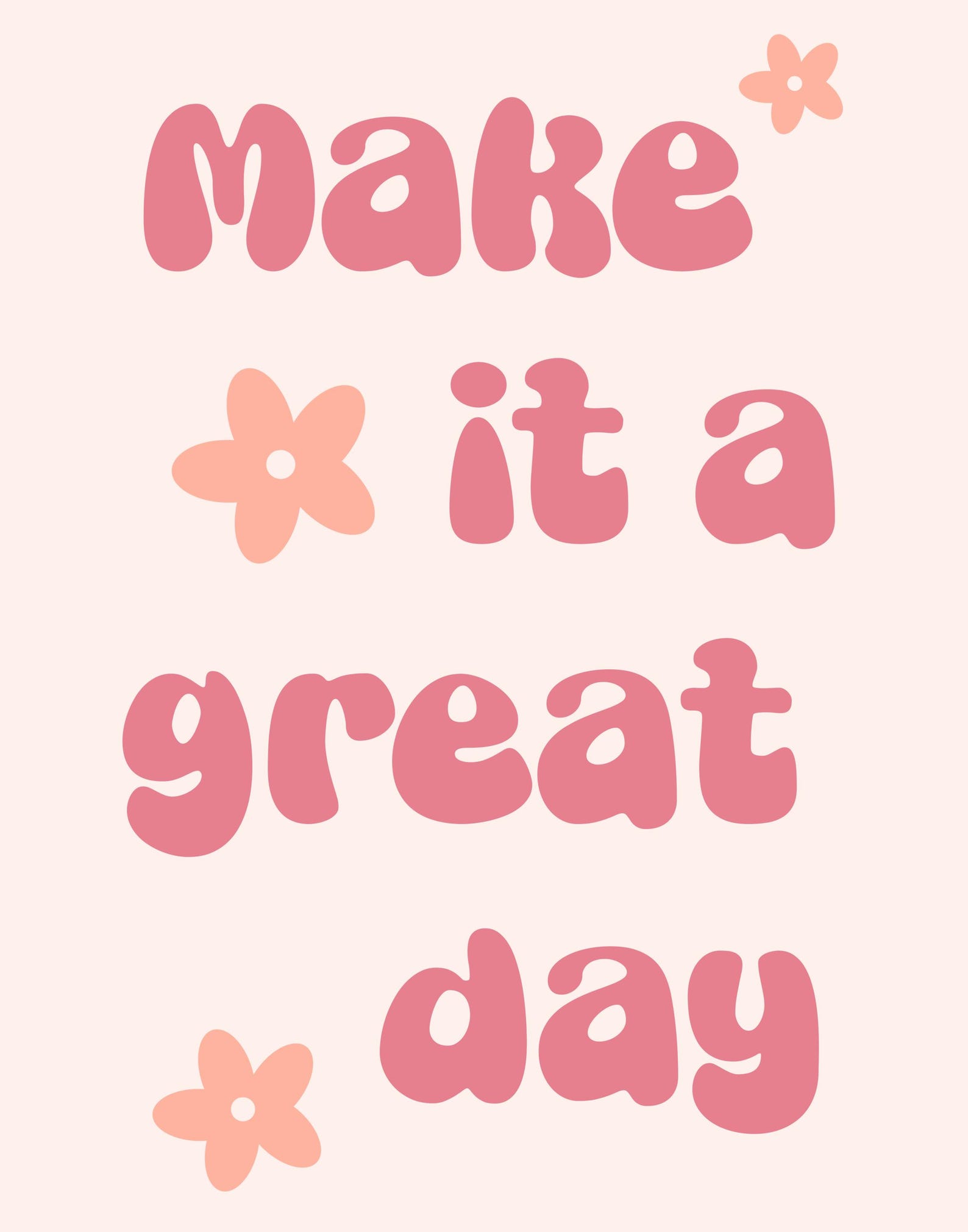 Make It a Great Day Printable Wall Art - Cute Typography Print With ...