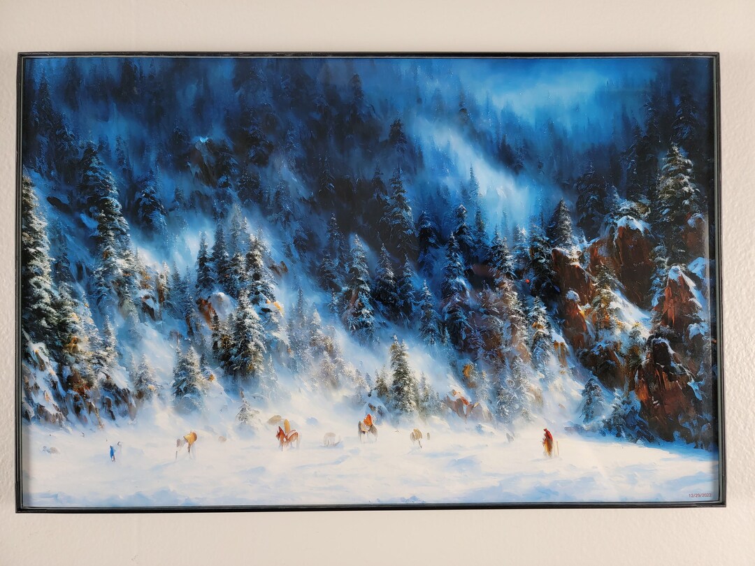 Framed Wall Art Print Decor Winter Snow Forest Original Artwork | 11" X ...