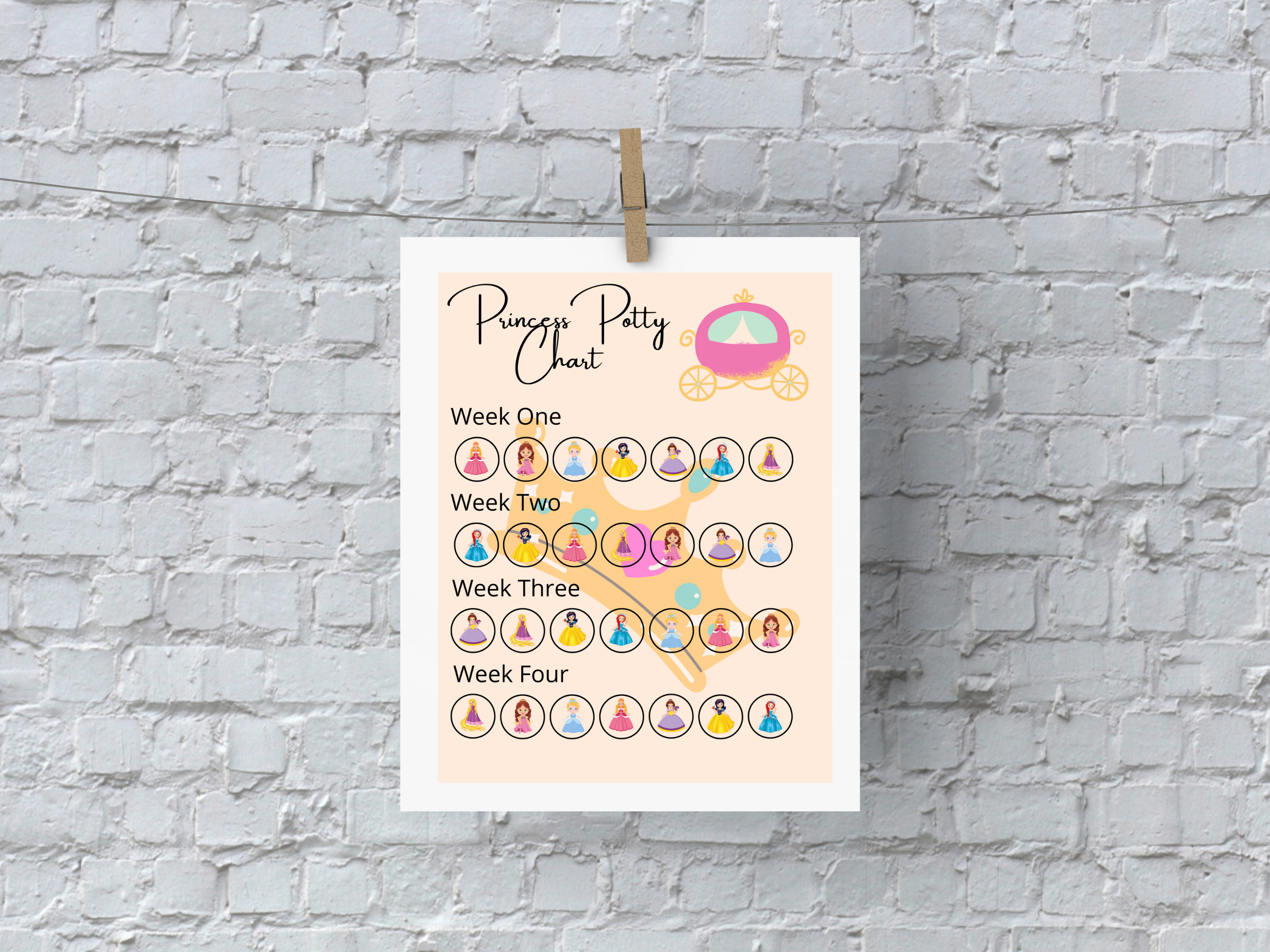 Princess Potty Chart - Etsy
