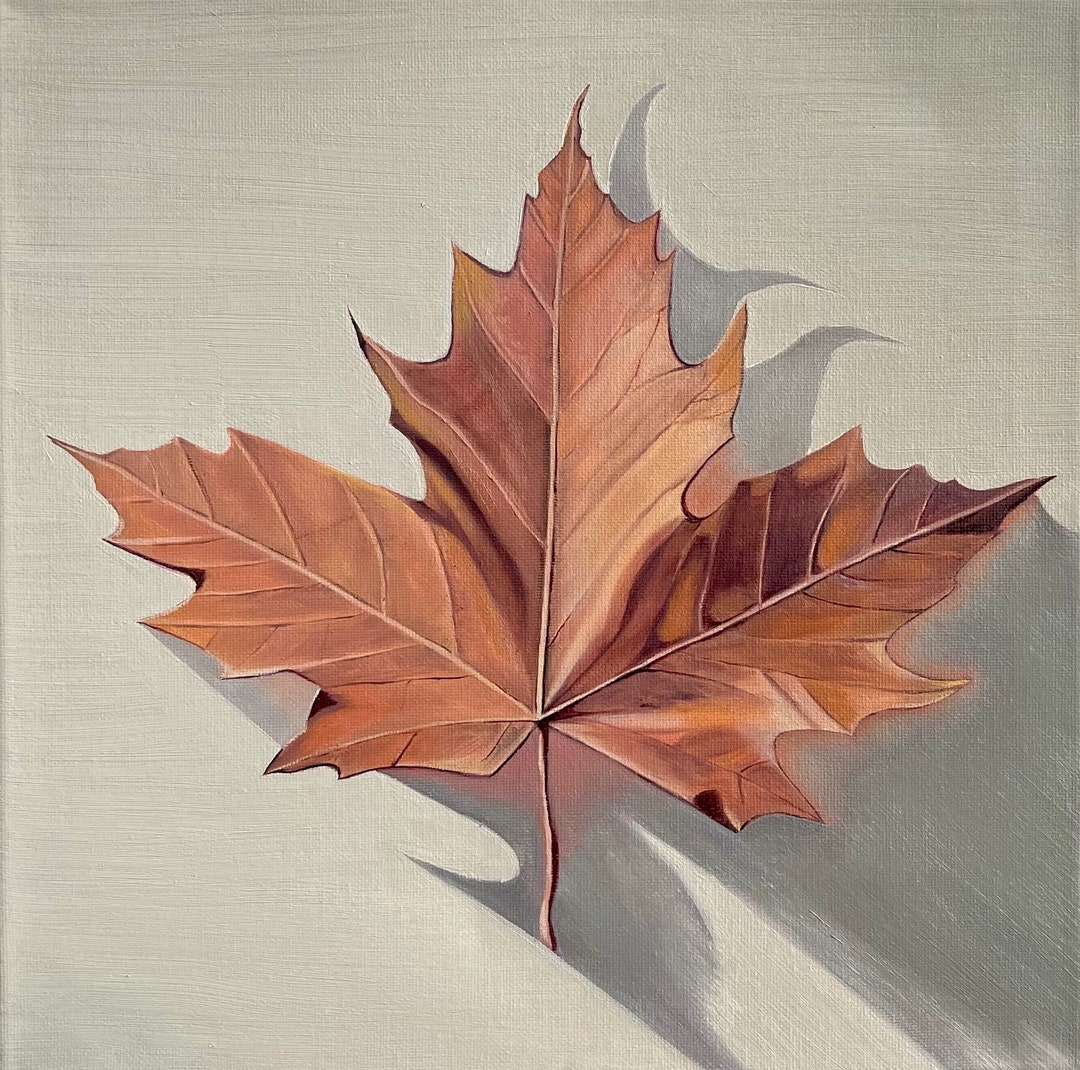 Maple Leaf - 12” X 12” - Fine Art Oil Painting on Stretched Canvas - Etsy