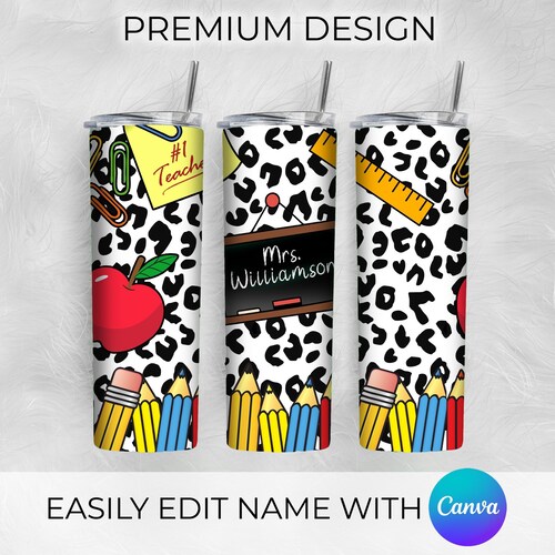 20oz Skinny Tumbler Design Sublimation Template Teacher - Etsy
