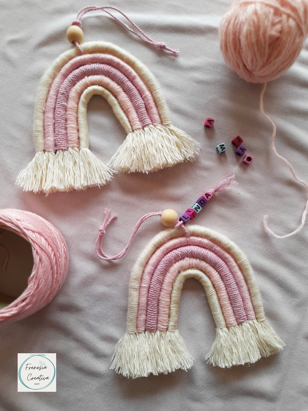 Macrame Girl Rainbow Favors With Name - Etsy