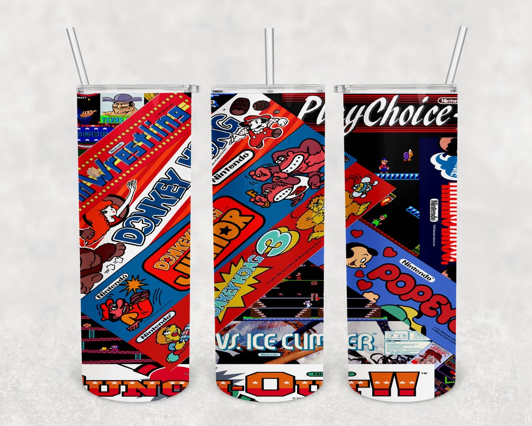 Nintendo Collage Arcade 20oz Insulated Stainless Steel Tumbler - Etsy