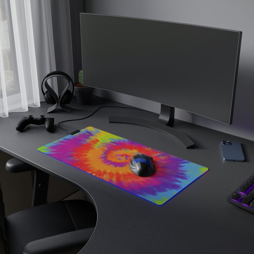 Spiral Tie Dye LED Desk Mat - Etsy
