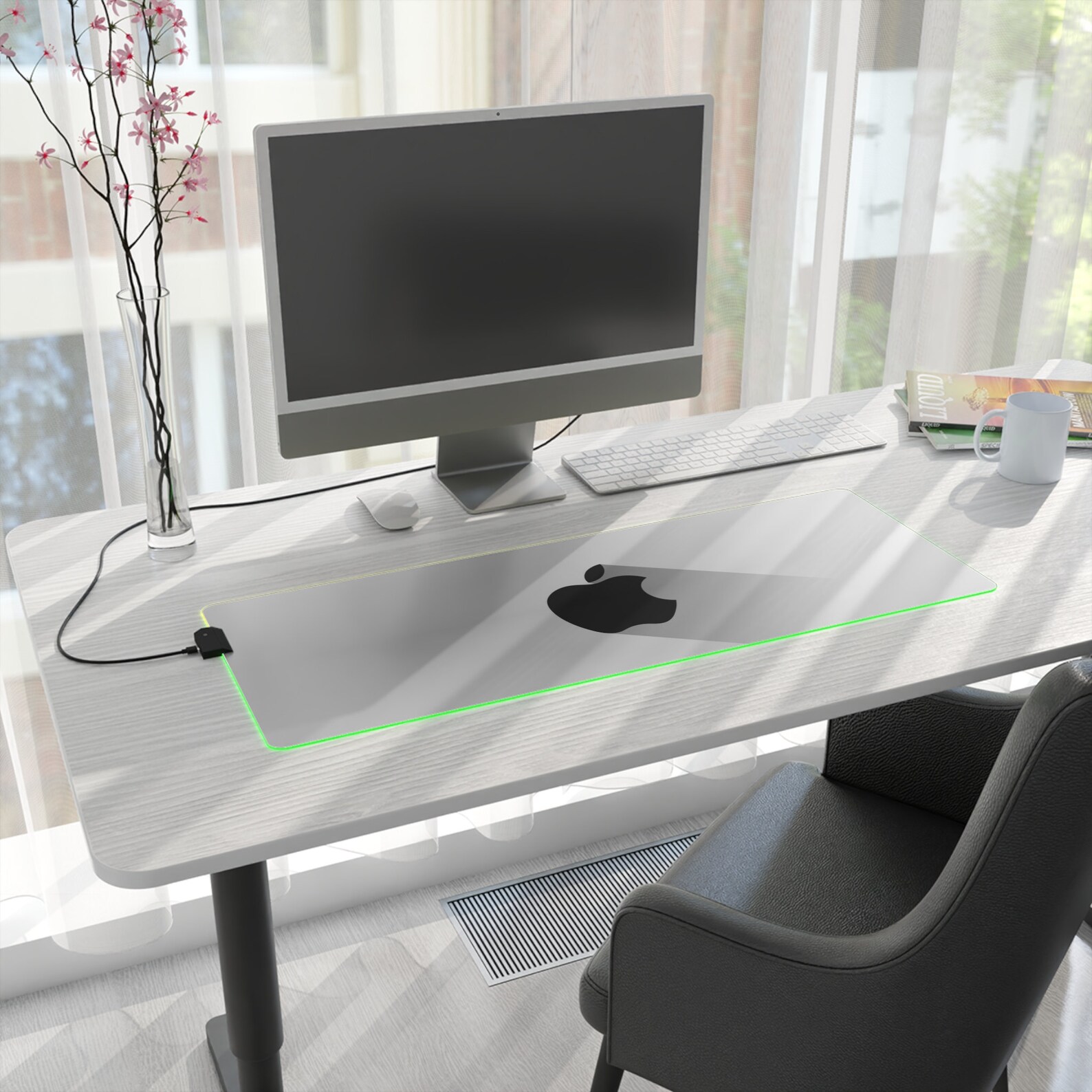 Apple Logo Shadow LED Desk Mat - Etsy