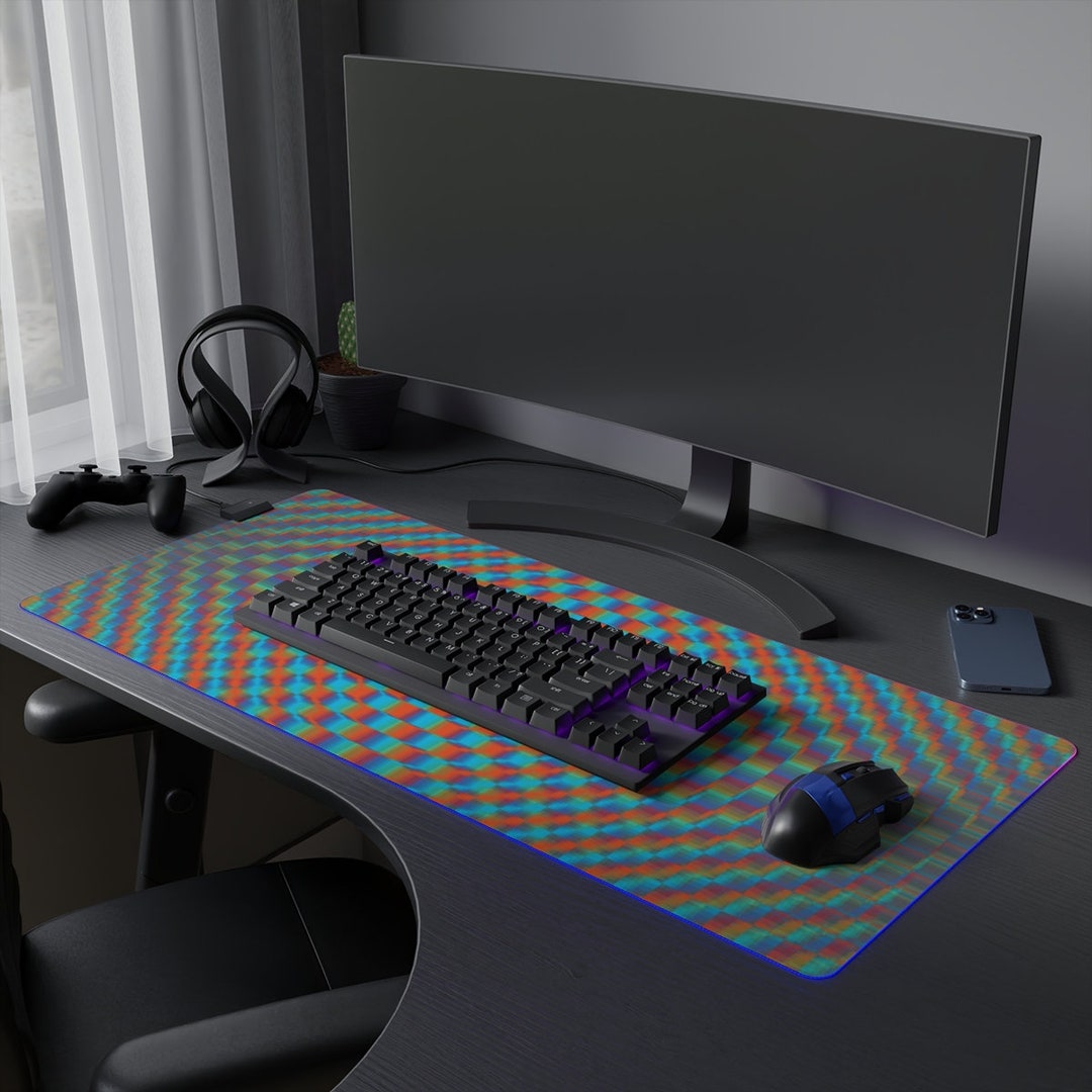 Pixelated Noise LED Desk Mat - Etsy
