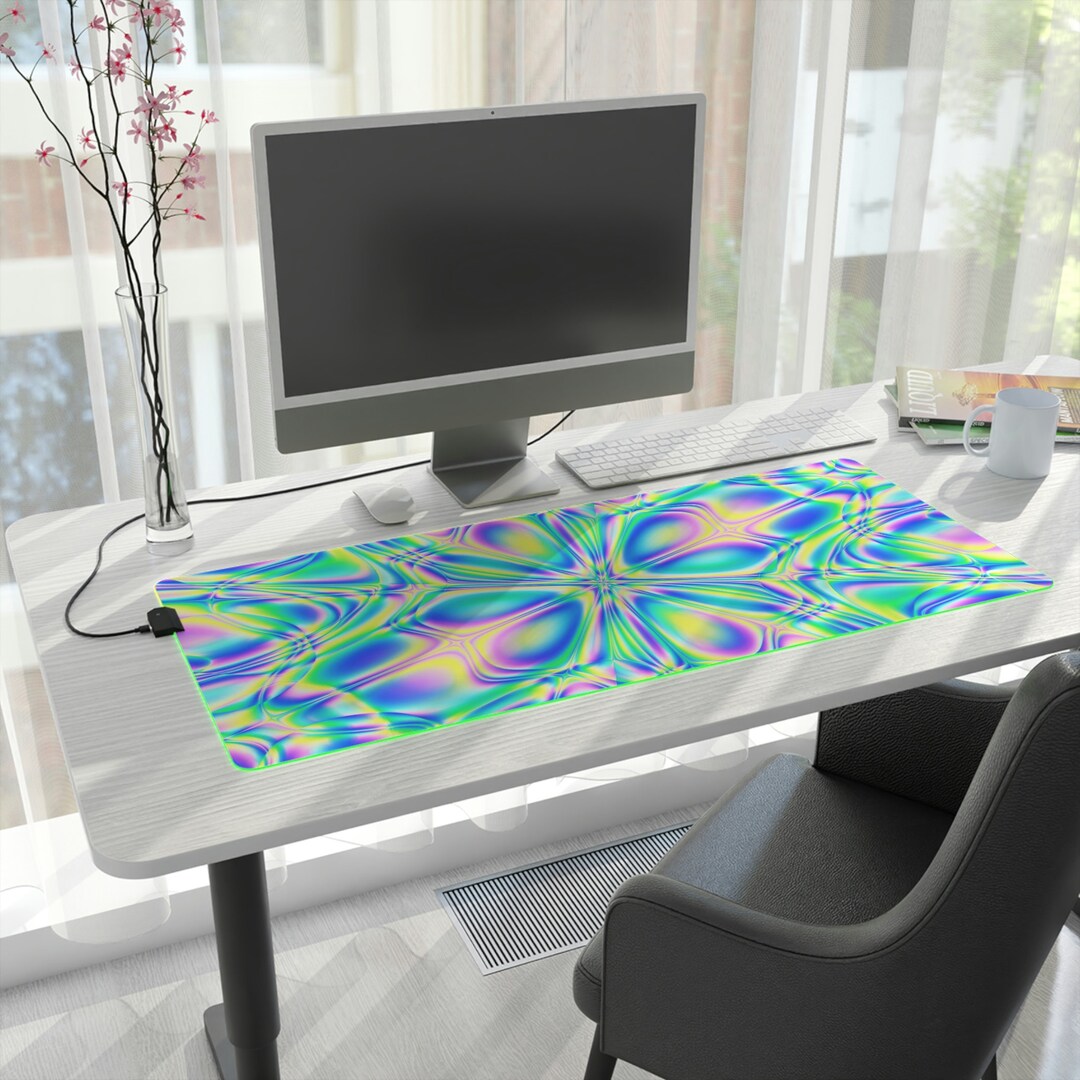 Holographic Kaleidoscope LED Desk Mat - Etsy