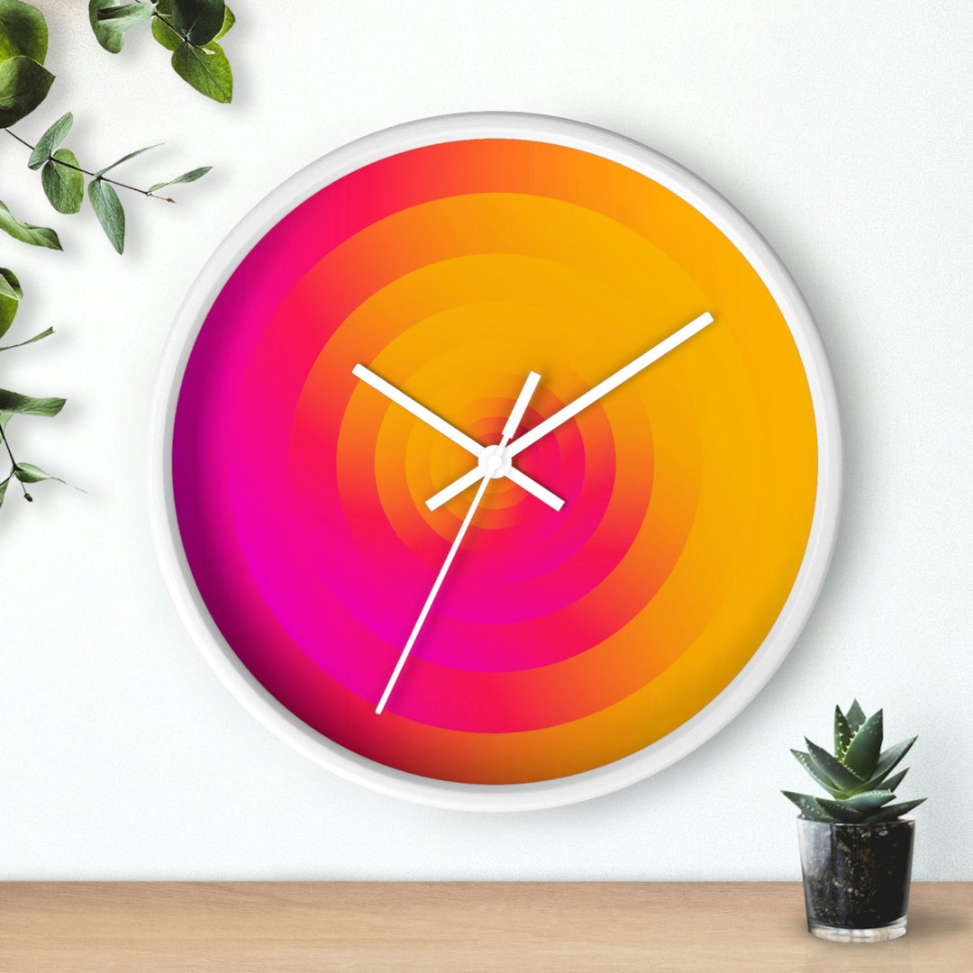 Pink and Orange Circular Layers Wall Clock - Etsy