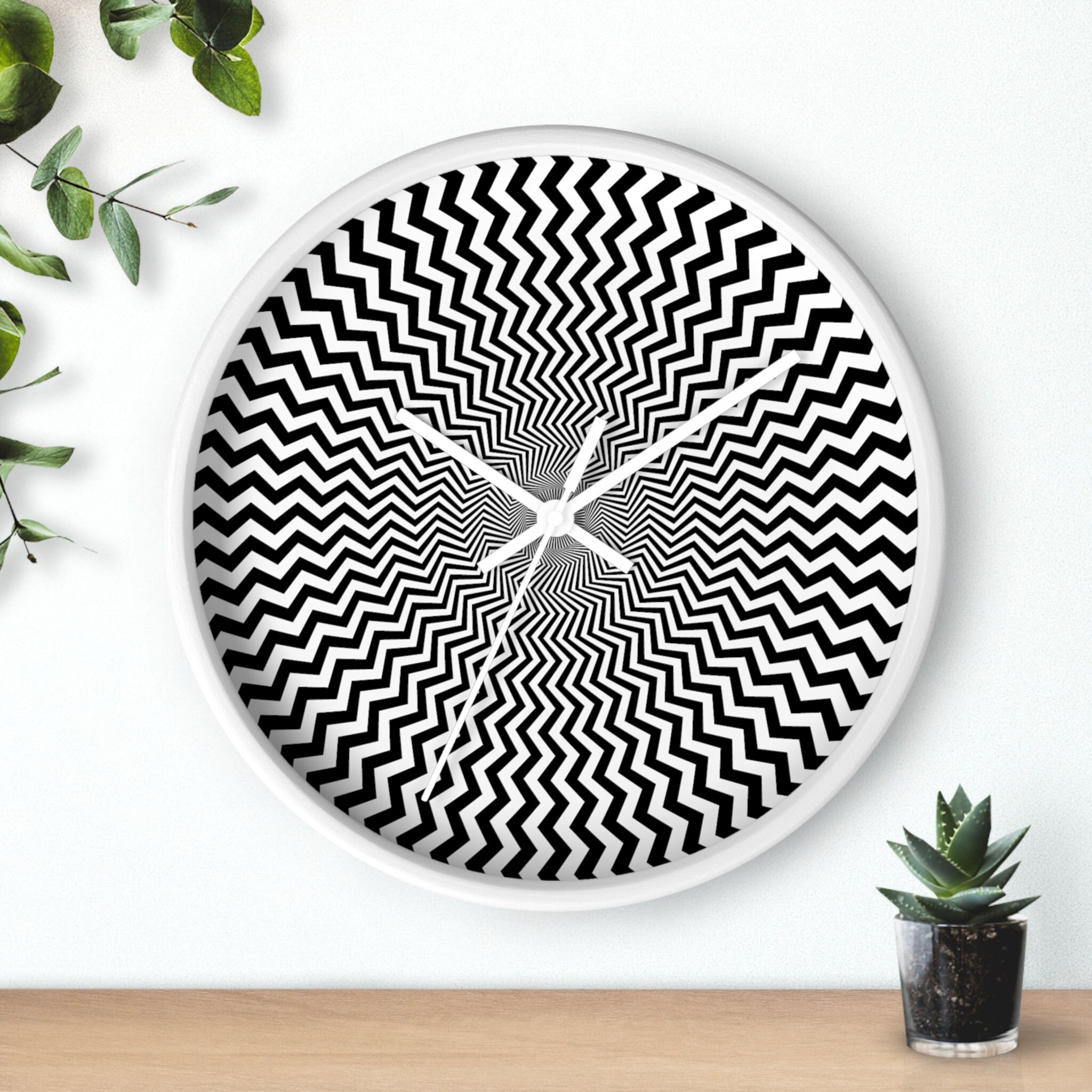 Black and White Illusion Clock No.2 - Etsy