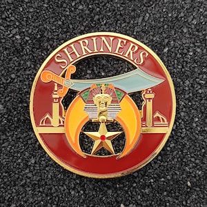 Shriners Round Car Emblem Conchos - Masonic Car Emblem Conchos - Black ...