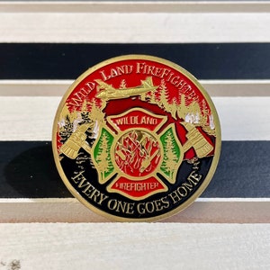 Wildland Firefighter Challenge Coin - Fireman Prayer Pocket Coin ...