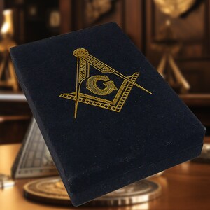 Masonic Regalia Presentation Tools Set - Freemasonry Gift With Square and Compasses Symbols Box ...