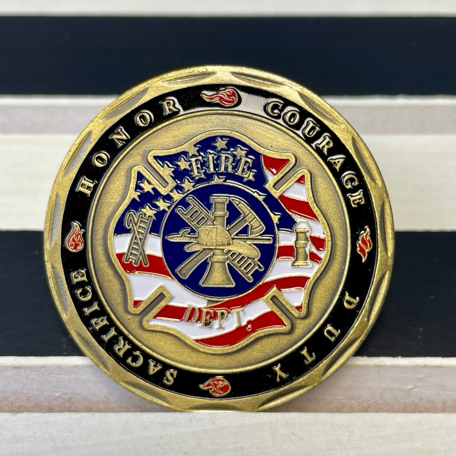 Firefighter Challenge Coin Patron Saint Florian Prayer Coin - Etsy