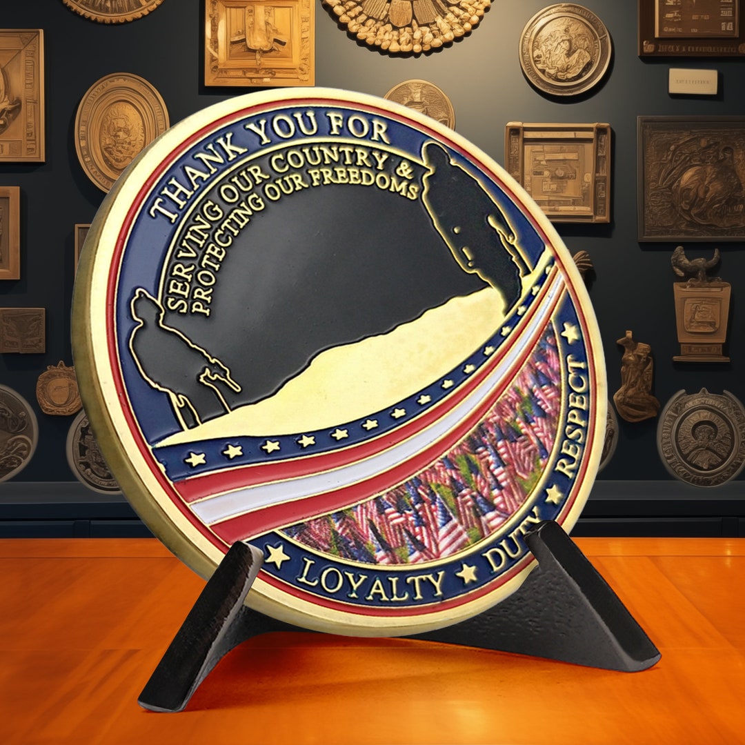 Military Veterans Challenge Coin - USA Flag Coins - Army Appreciation ...