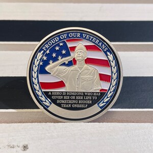 Veteran Challenge Coin Military Coins - Proud of Our Veterans Thank You ...