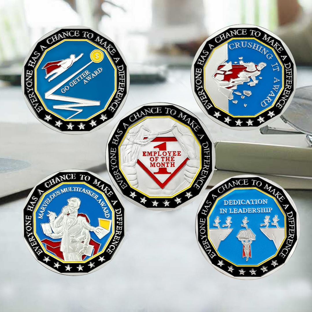 5 in 1 Corporate Employee Appreciation Coins Set - Company Recognition ...