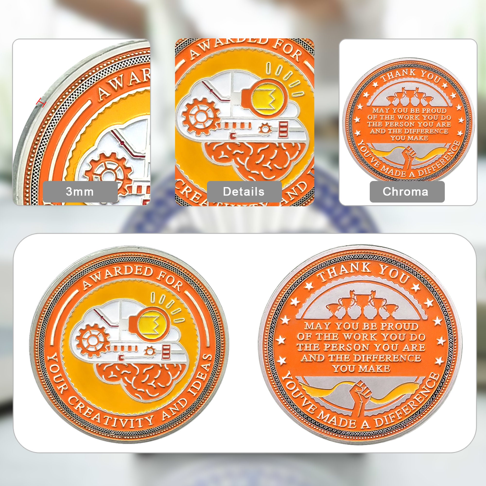 Employee Challenge Coins Set: Corporate Recognition Award, Silver ...