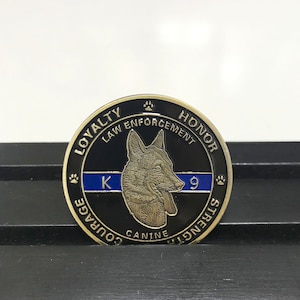 K9 Law Enforcement Challenge Coin - Police Working Dog Coin ...