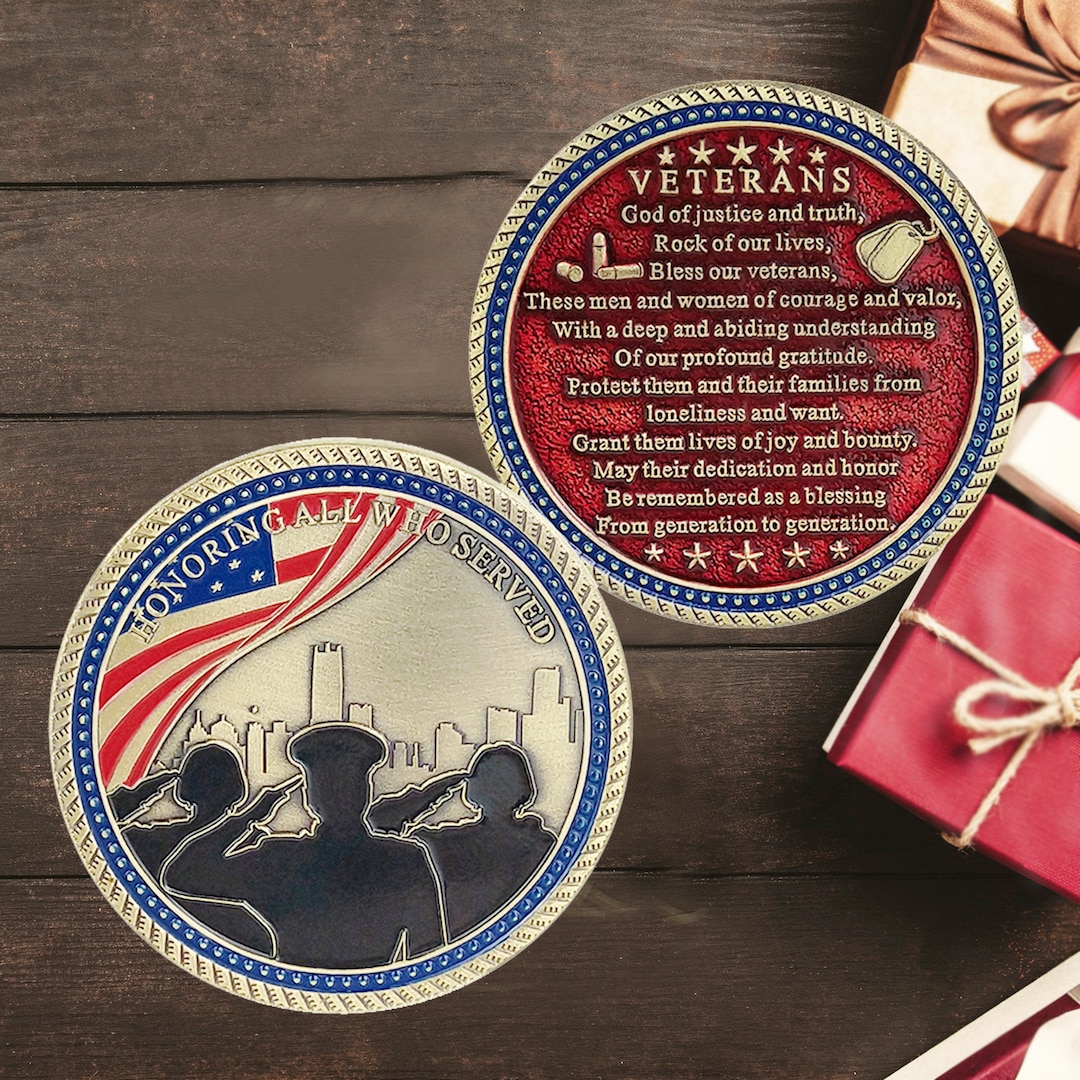 Military Veteran Challenge Coin Veterans Day Gift Honoring - Etsy