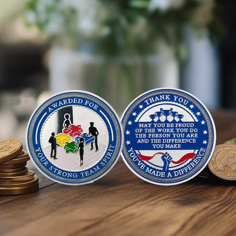 Employee Challenge Coins Set: Corporate Recognition Award, Silver ...