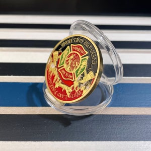 Wildland Firefighter Challenge Coin - Fireman Prayer Pocket Coin ...