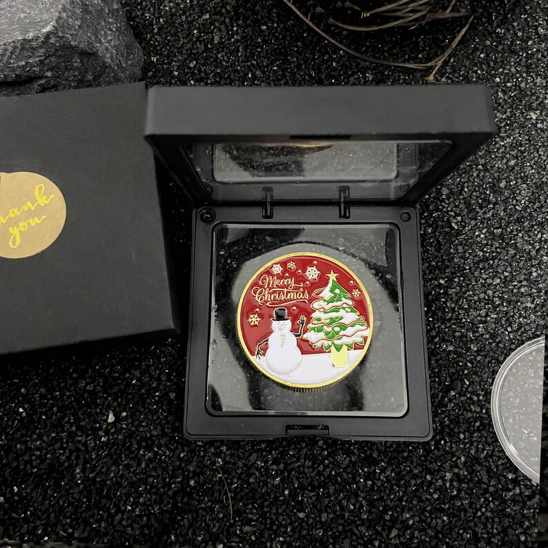 Christmas Challenge Coin - Santa Rides Rocket - Snowman & Christmas ...