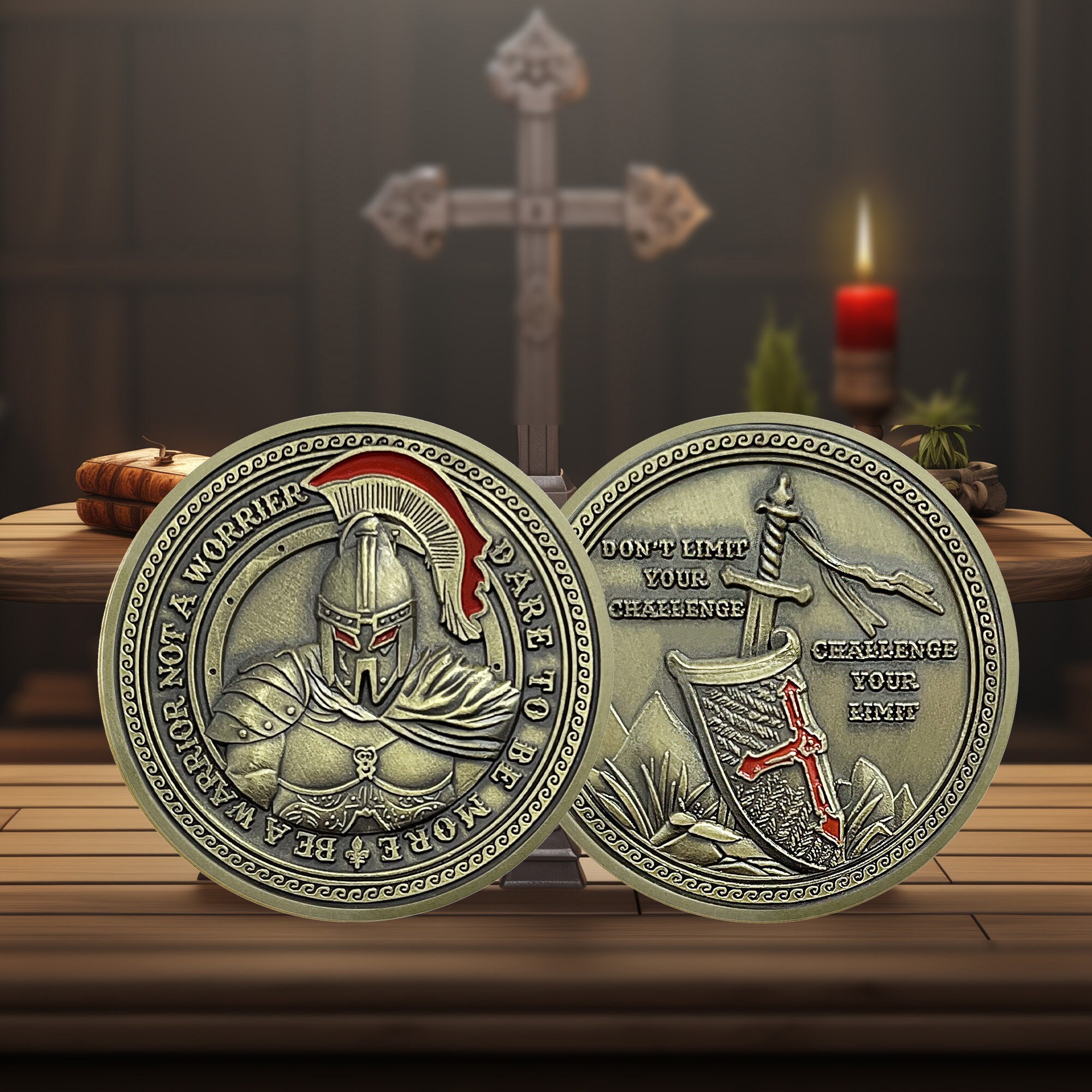 Knight Templar Challenge Coin: Stoic Warrior Inspiration - Etsy