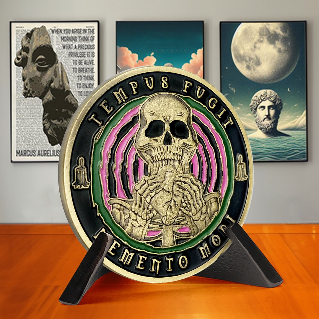 Memento Mori Skull Challenge Coin - Carpe Diem Token Tempus Fugit ...